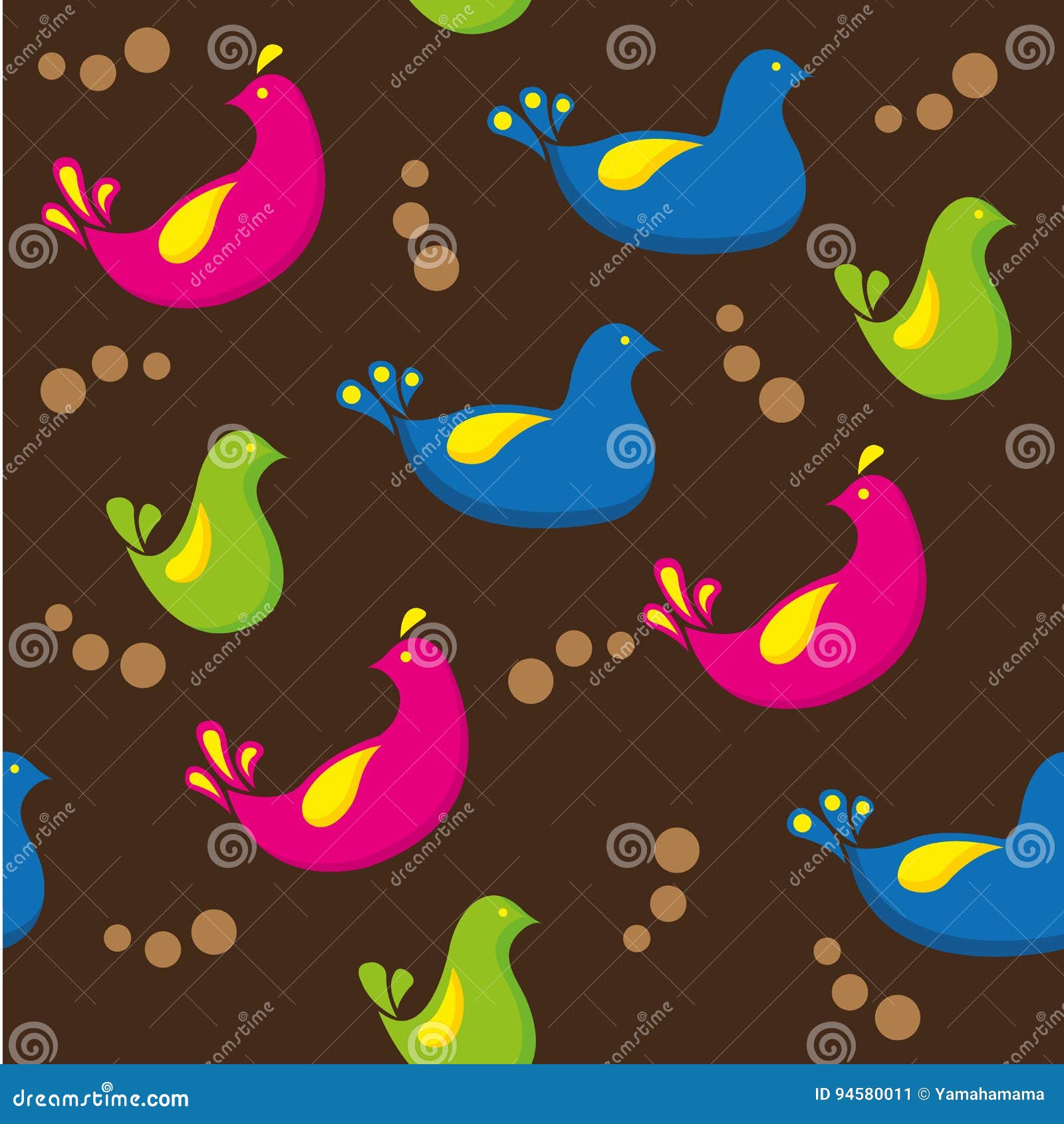 Bird pattern stock vector. Illustration of seamless, pattern - 94580011