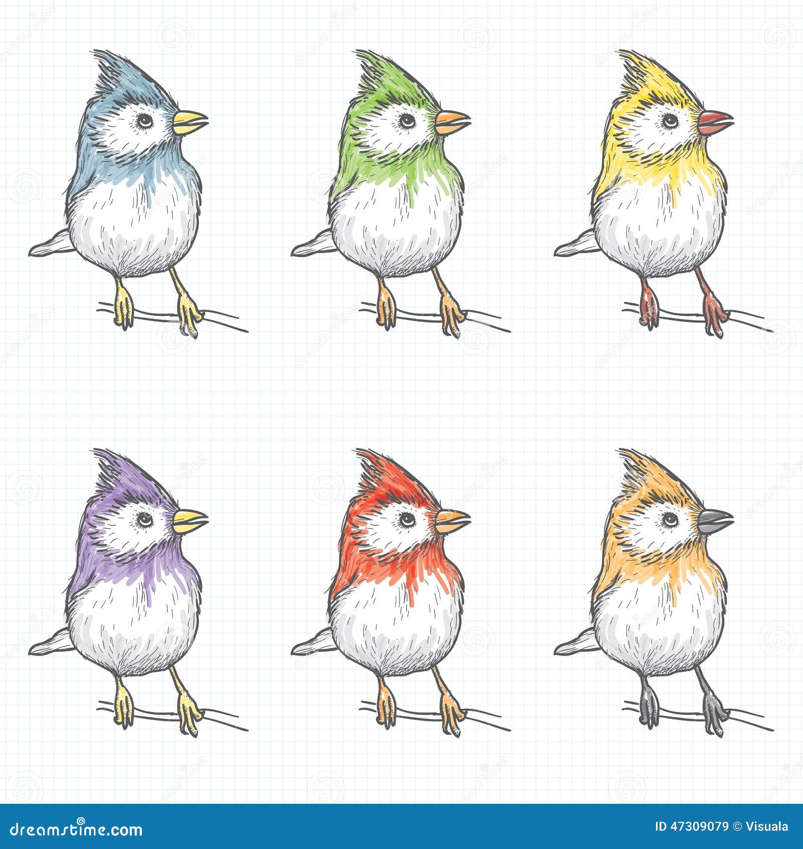 Bird pattern stock vector. Illustration of retro, textile - 47309079