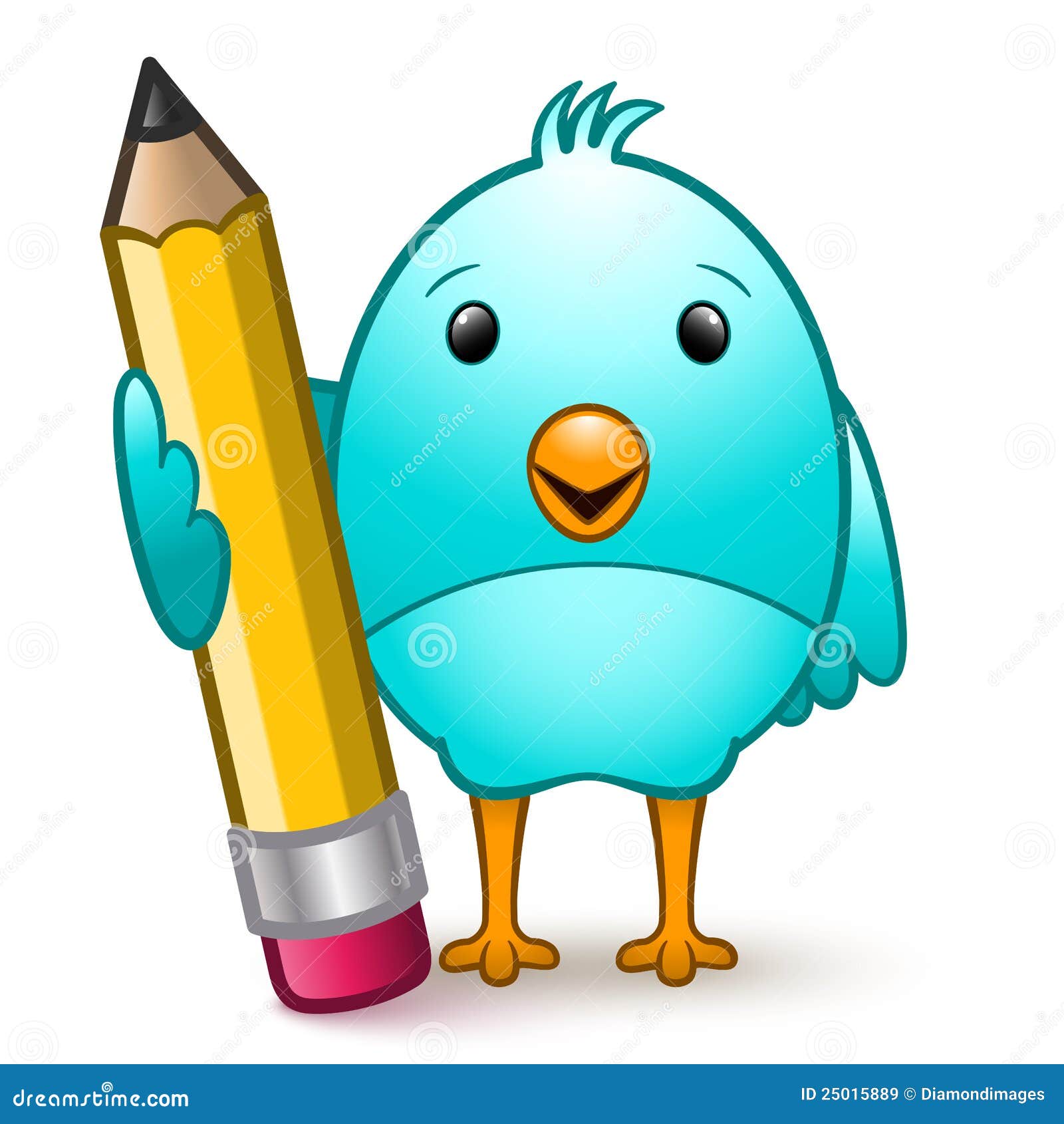 Bird with Pencil stock vector. Illustration of writing - 25015889
