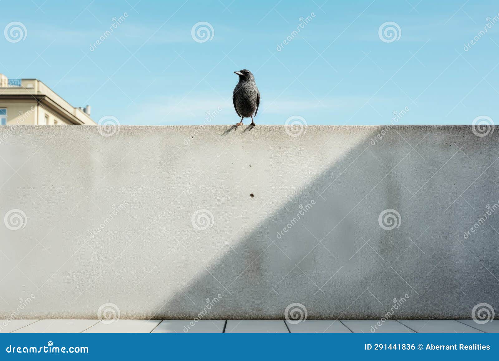 A Bird is Perched on a Wall in Front of a Building Stock Illustration ...