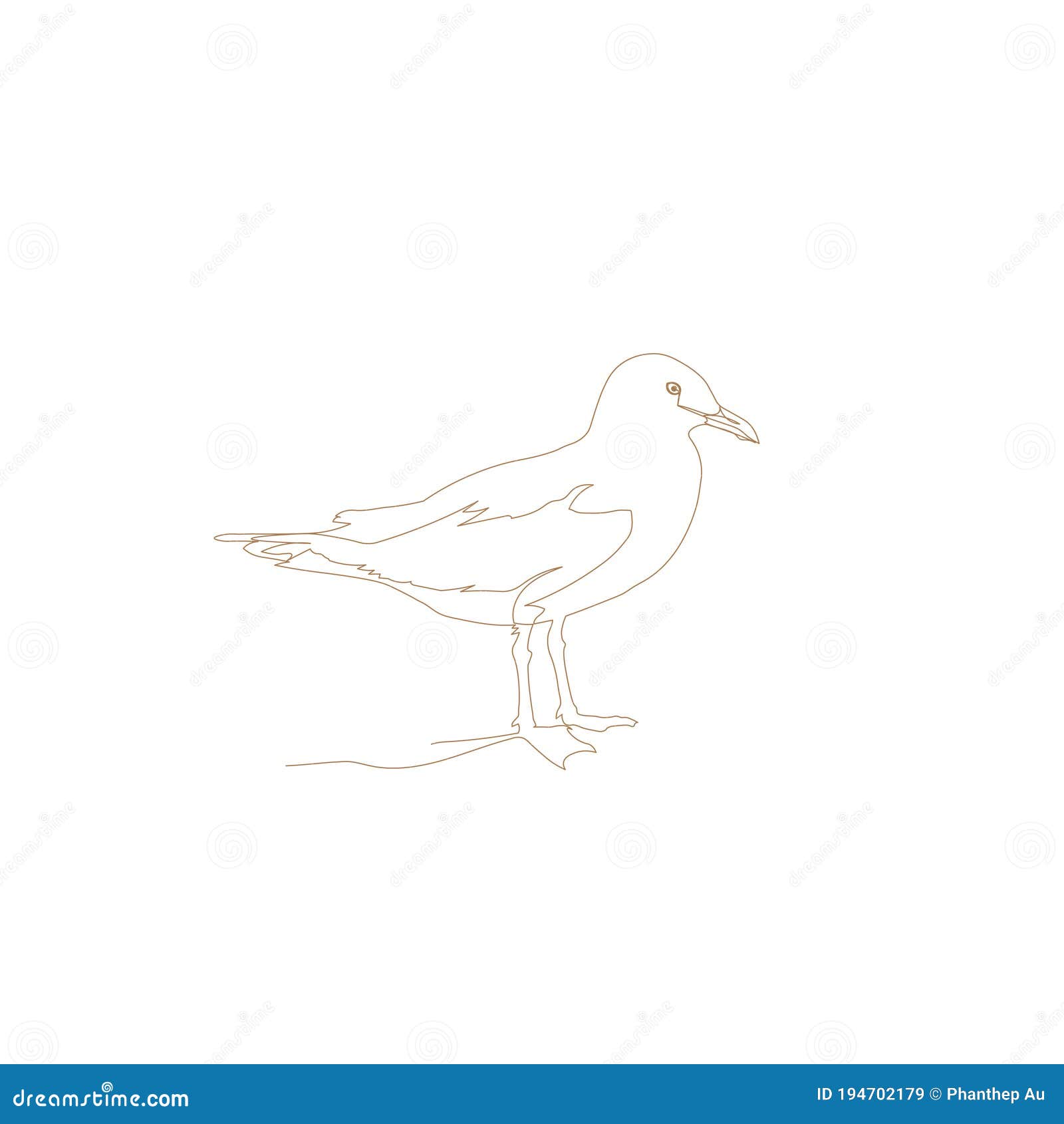 Bird Perches on Bridge Rail. Continuous Line Drawing Stock Vector ...