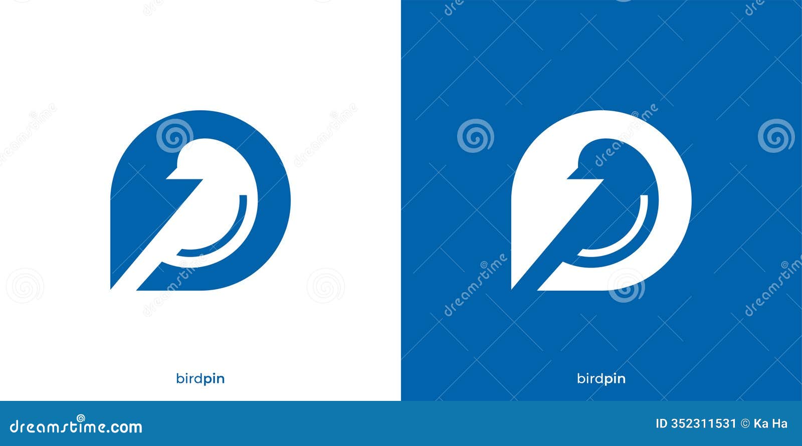 Simple Bird Pin Logo. Bird and Pin Map Location Point Icon Graphic ...