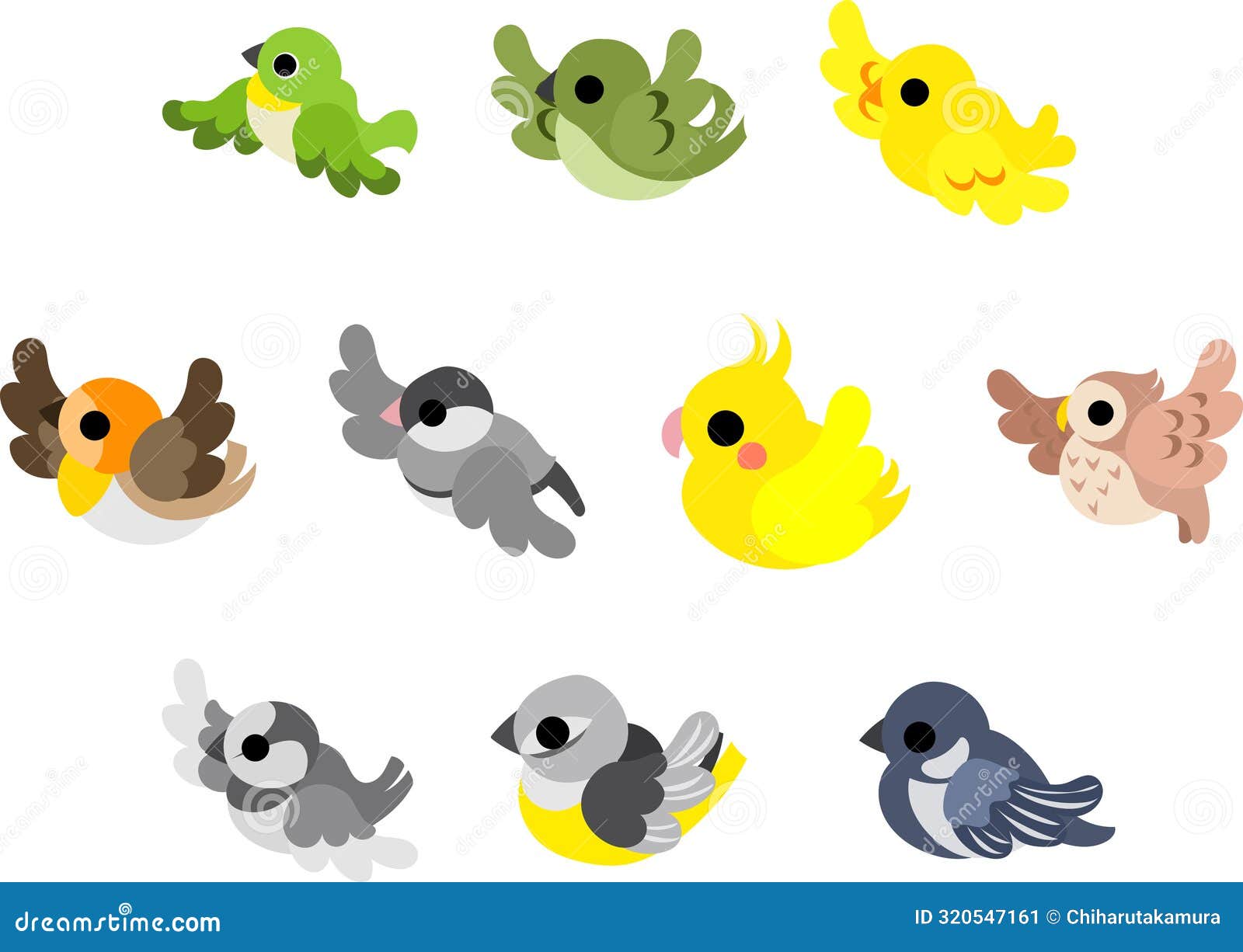 The Cute Colorful Bird Icons Stock Vector - Illustration of decoration ...