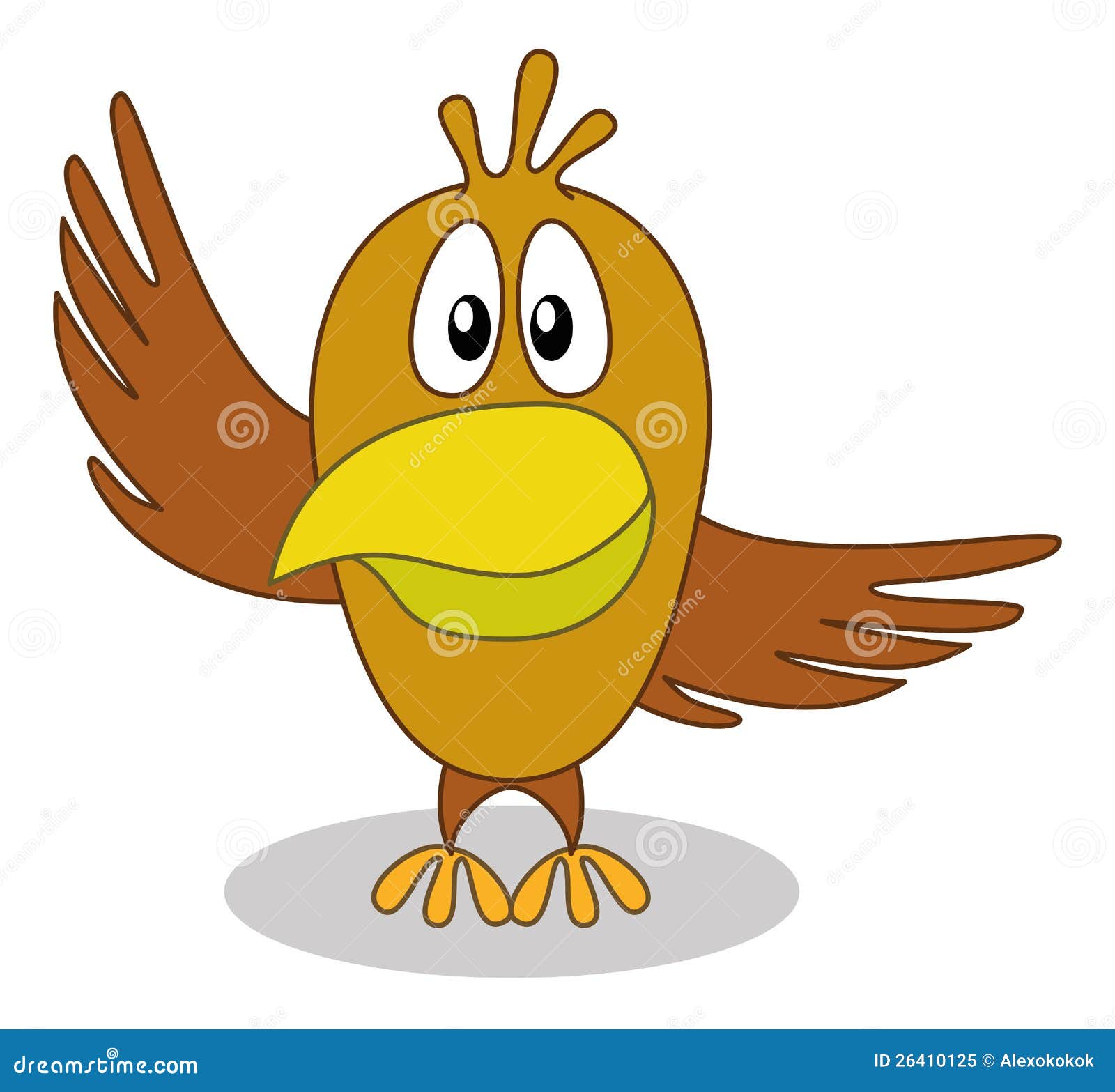 Bird with pointing wing stock vector. Illustration of bird - 26410125