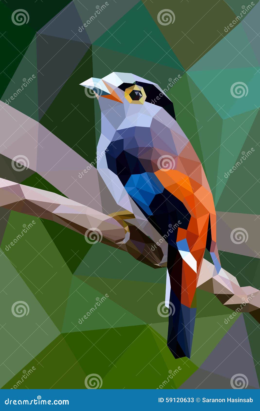 Bird polygon stock vector. Illustration of imagination - 59120633