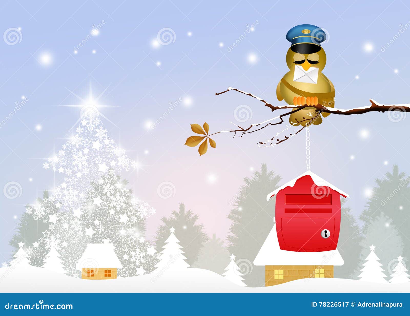 Bird Postman With Letter Of Santa Claus Royalty-Free Stock Photography ...