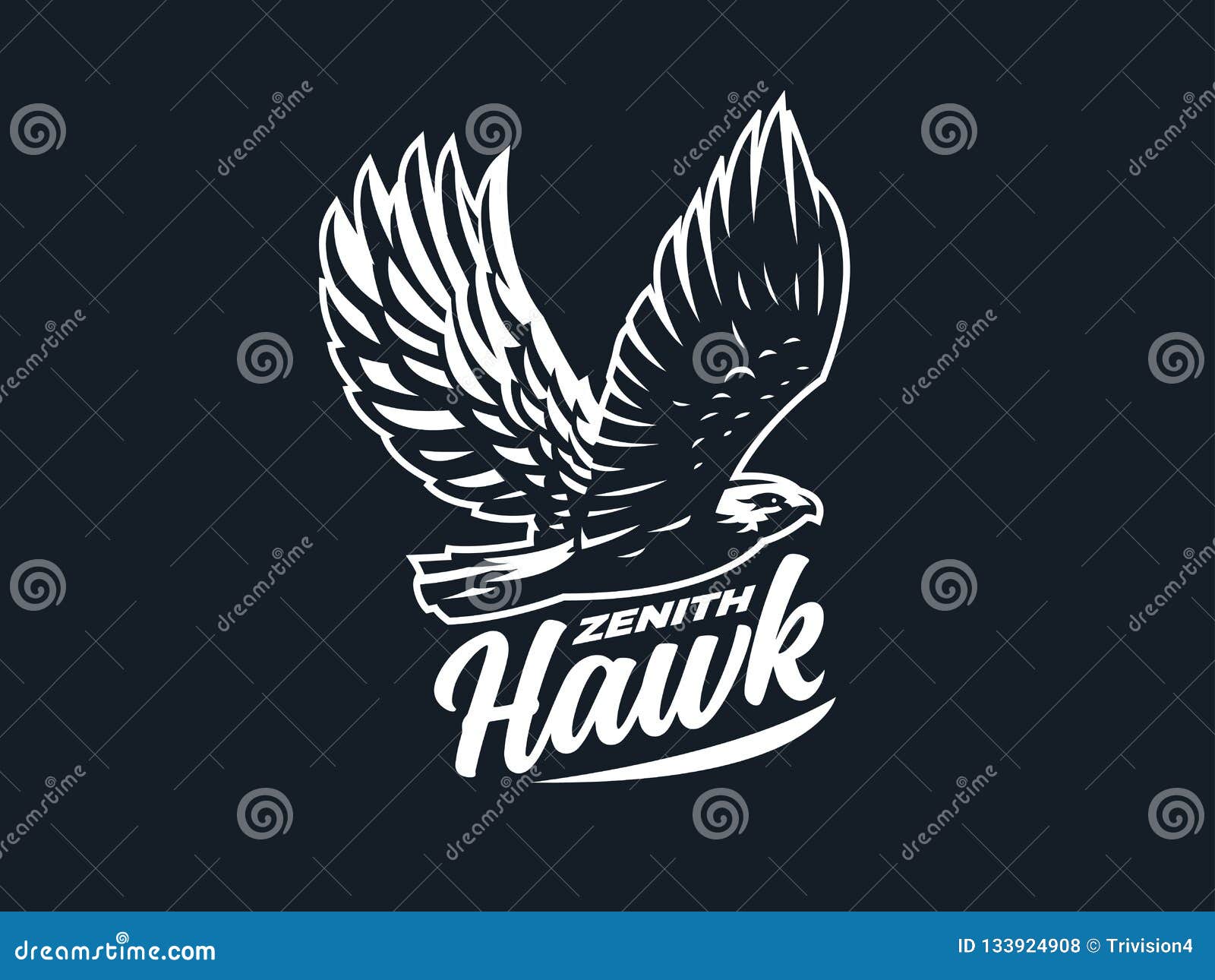 Eagle or Hawk with Outstretched Wings. Stock Vector - Illustration of ...