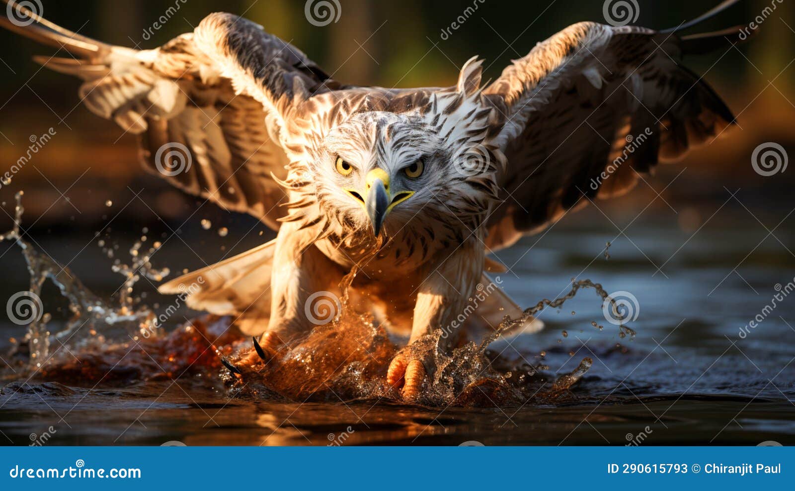 A Bird of Prey Hunting Fish in Water Stock Image - Image of fish ...