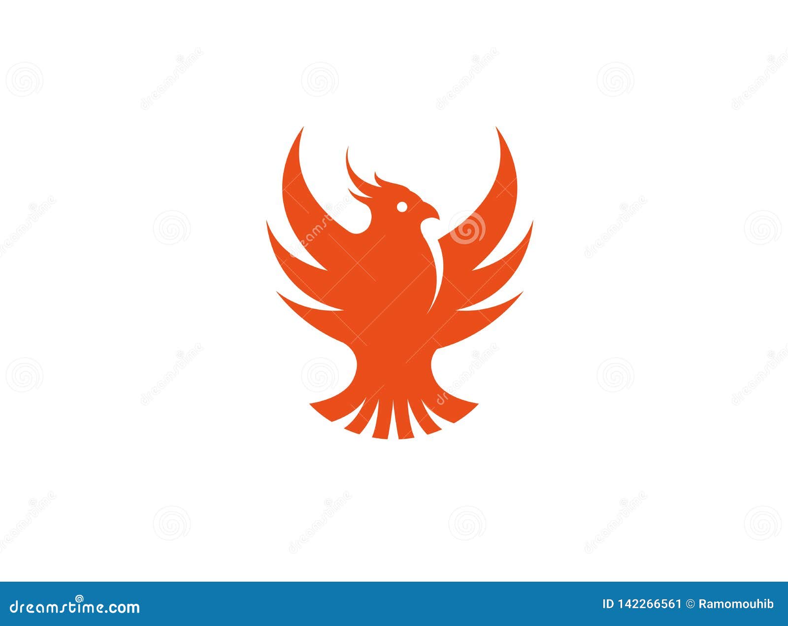 Bird Red Eagle Open Wings Flying for Logo Design Stock Illustration ...