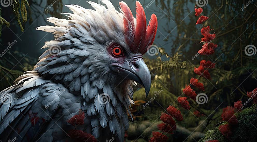 A bird with red eyes stock illustration. Illustration of synthography ...