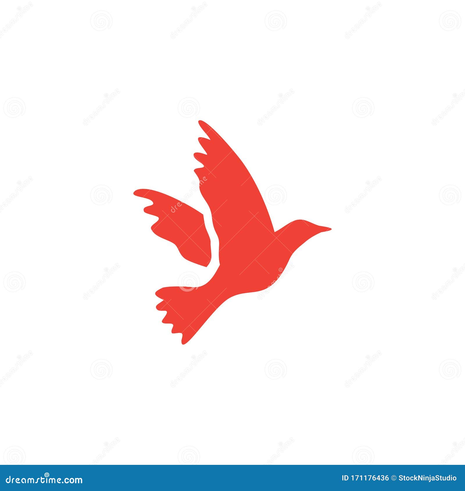 Bird Red Icon on White Background. Red Flat Style Vector Illustration ...