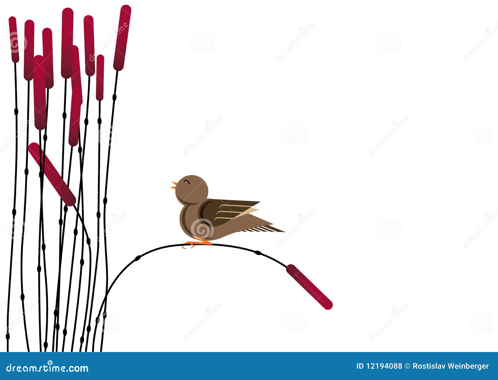 Bird and reed stock vector. Illustration of graphic, vector - 12194088