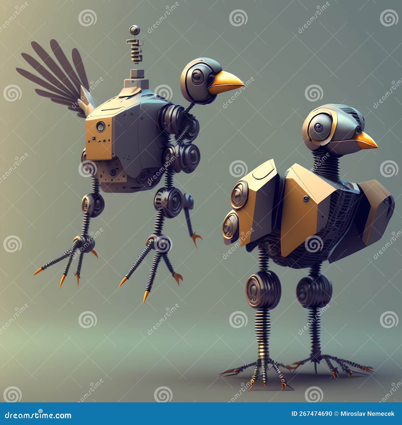 Bird Robot, Generative AI Illustration Stock Illustration ...