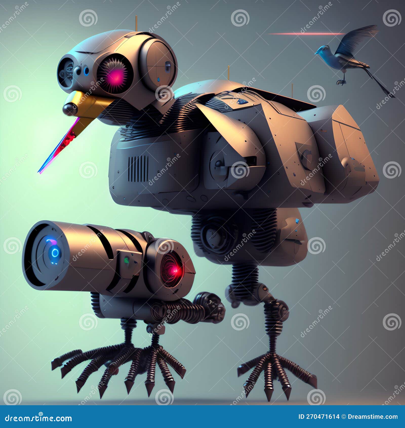 Bird Robot, Generative AI Illustration Stock Illustration ...