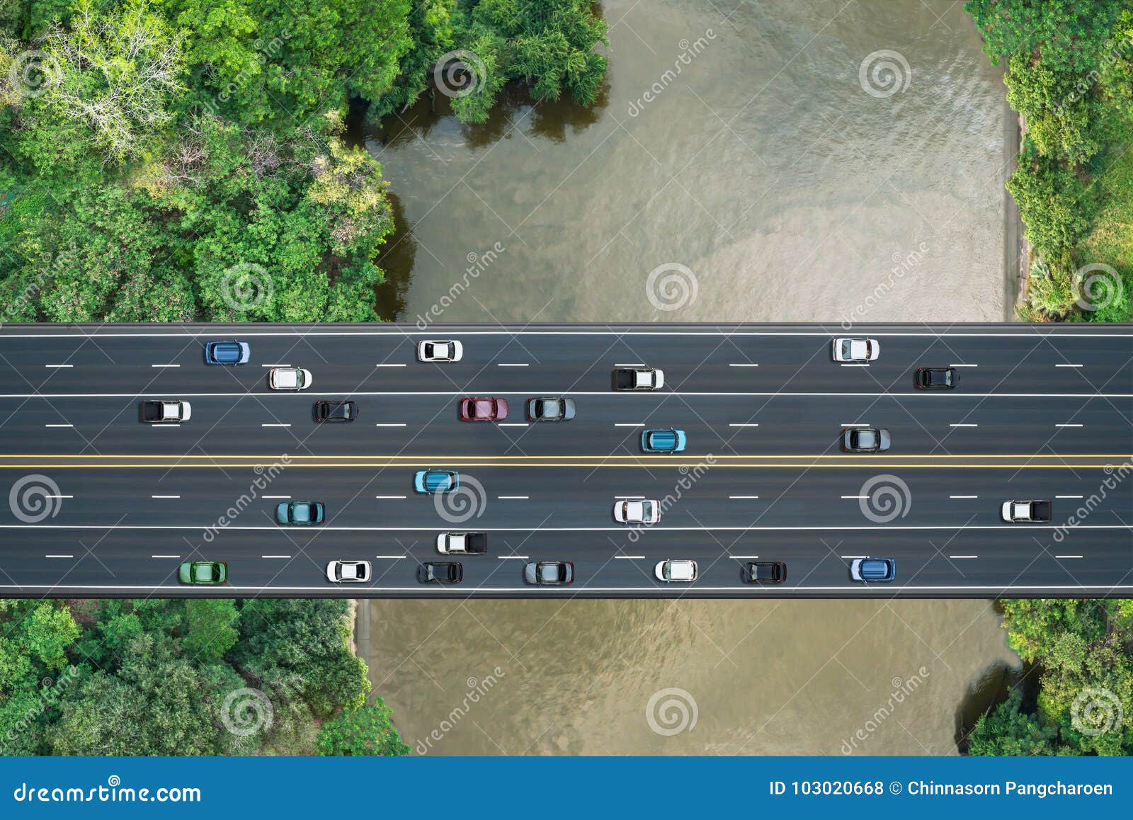 Bird`s eye view of bridge stock photo. Image of traffic - 103020668