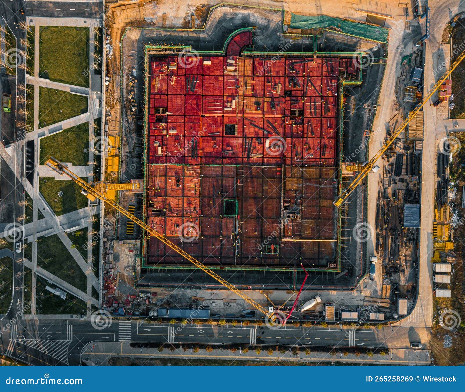 Bird S Eye View of a Building Under Construction Stock Image - Image of ...