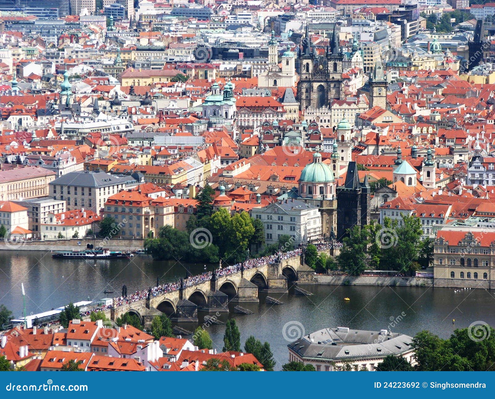 Bird S Eye View of Charles Bridge on Vltava Pragu Stock Photo - Image ...