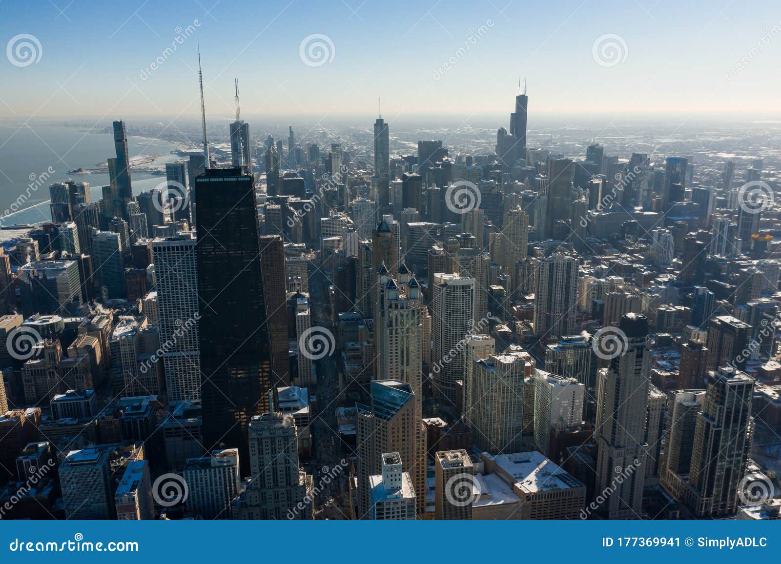 Bird`s-eye View of Chicago Downtown in the Winter Stock Image - Image ...