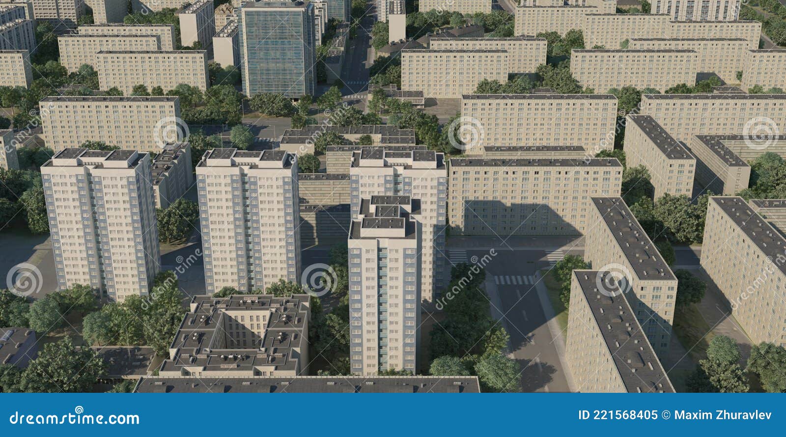 Bird S Eye View of the Cityscape 3d Illustration Stock Illustration ...