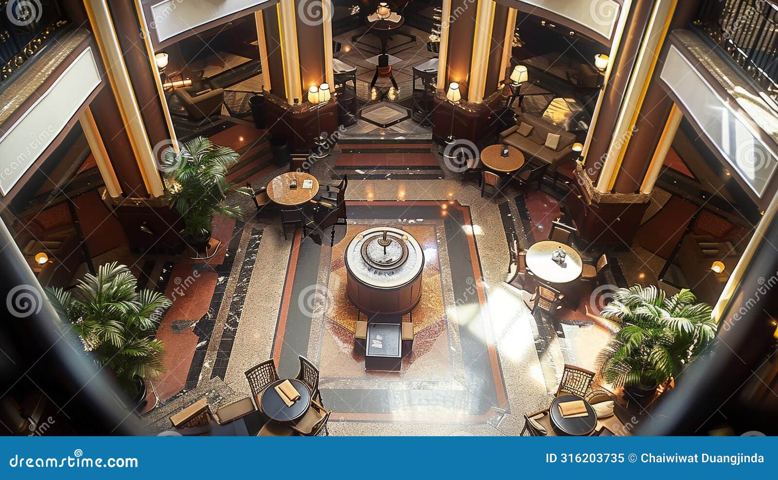 A Bird S-eye View of the Hotel Lobby AI Generated Stock Illustration ...