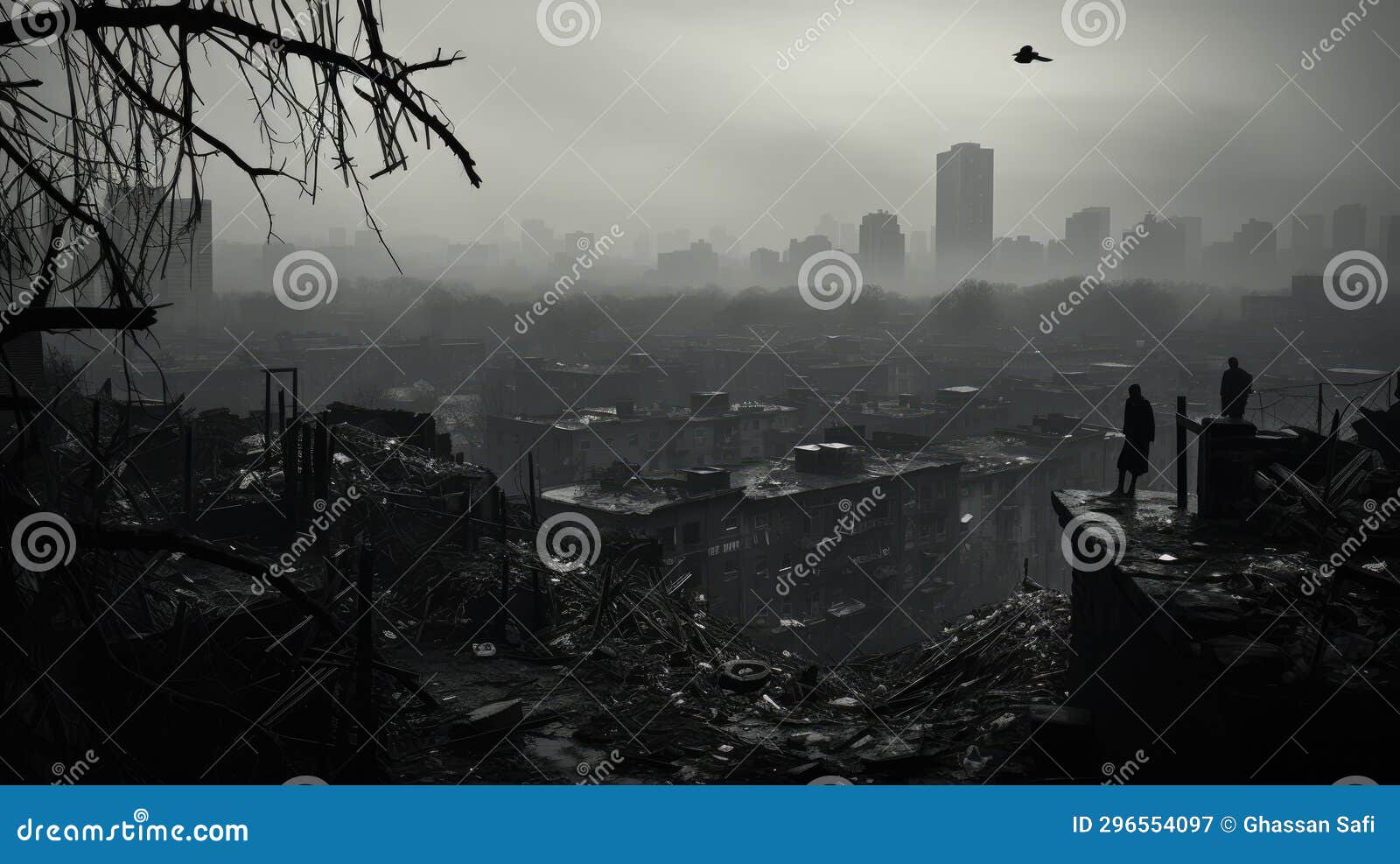 Aftermath of a Devastating War Stock Illustration - Illustration of ...