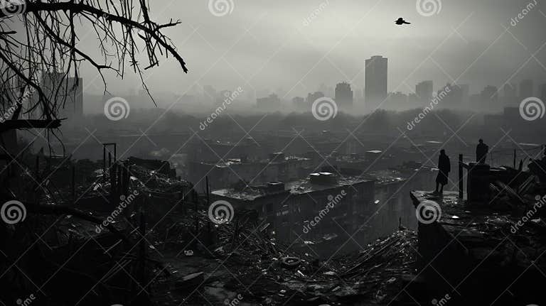 Aftermath of a Devastating War Stock Illustration - Illustration of ...