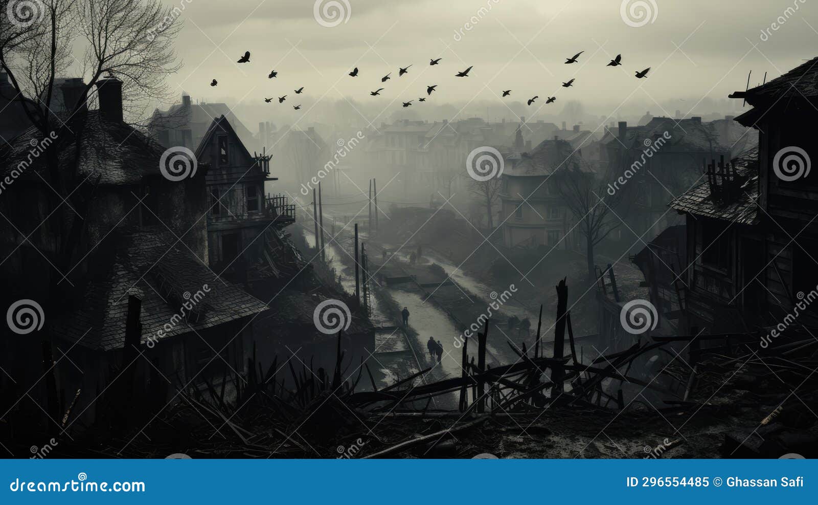 Aftermath of a Devastating War Stock Illustration - Illustration of ...