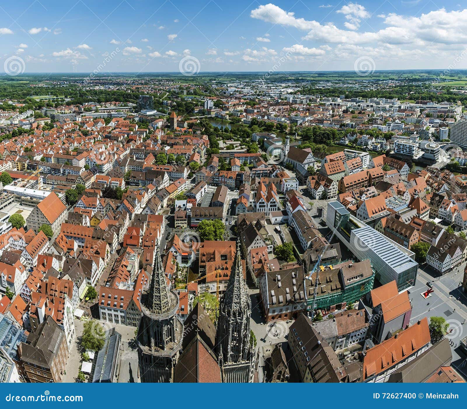Bird S Eye View Over Ulm, Shot from the Tower of the Minster Stock ...