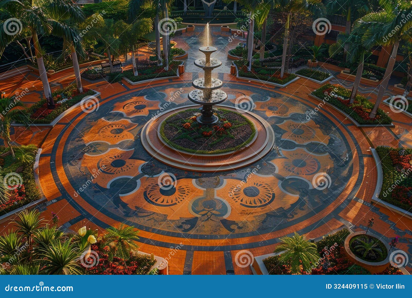 Bird S Eye View of Park Showcasing Intricate Pathway Layout and ...