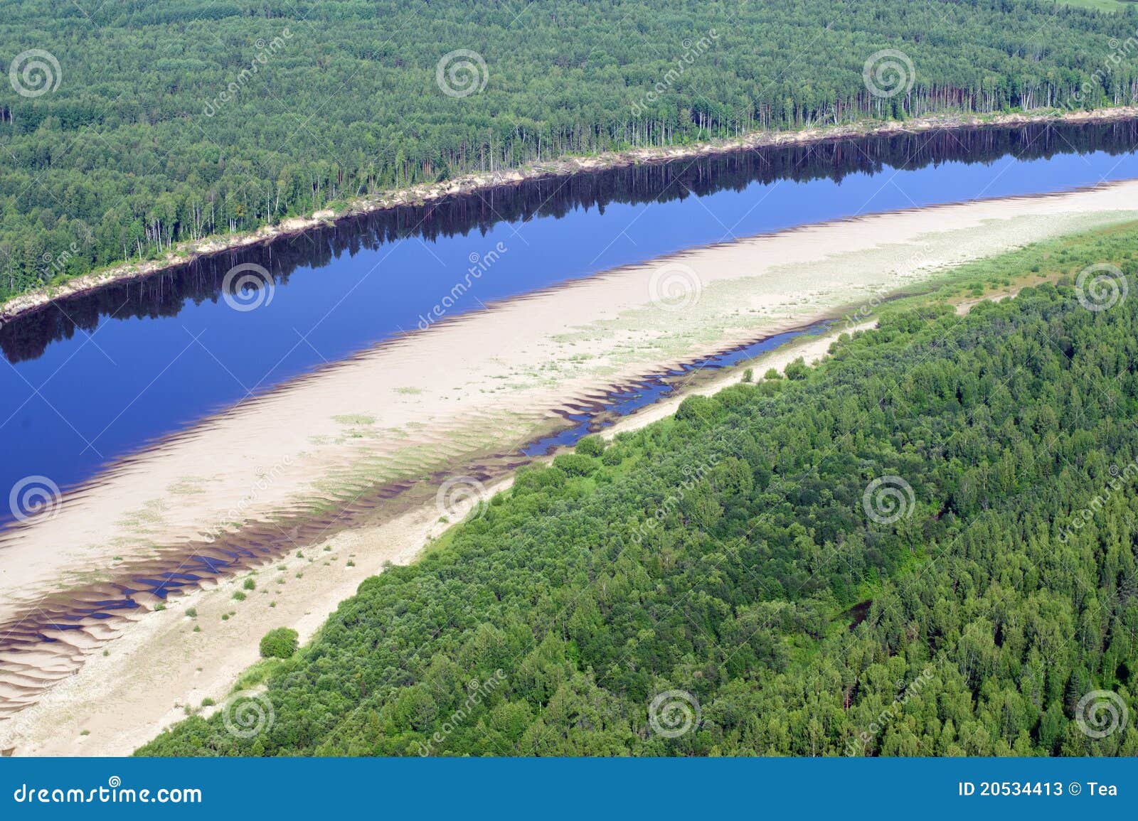 Bird s-eye view on river stock image. Image of flat, sand - 20534413