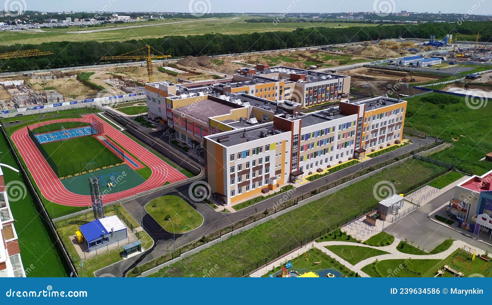 Bird S-eye View of School Grounds Stock Photo - Image of roof, sport ...