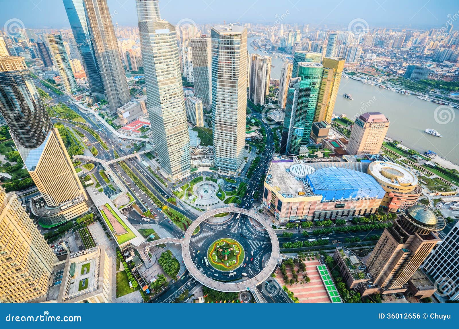 A Bird S Eye View of Shanghai Downtown Stock Photo - Image of ...