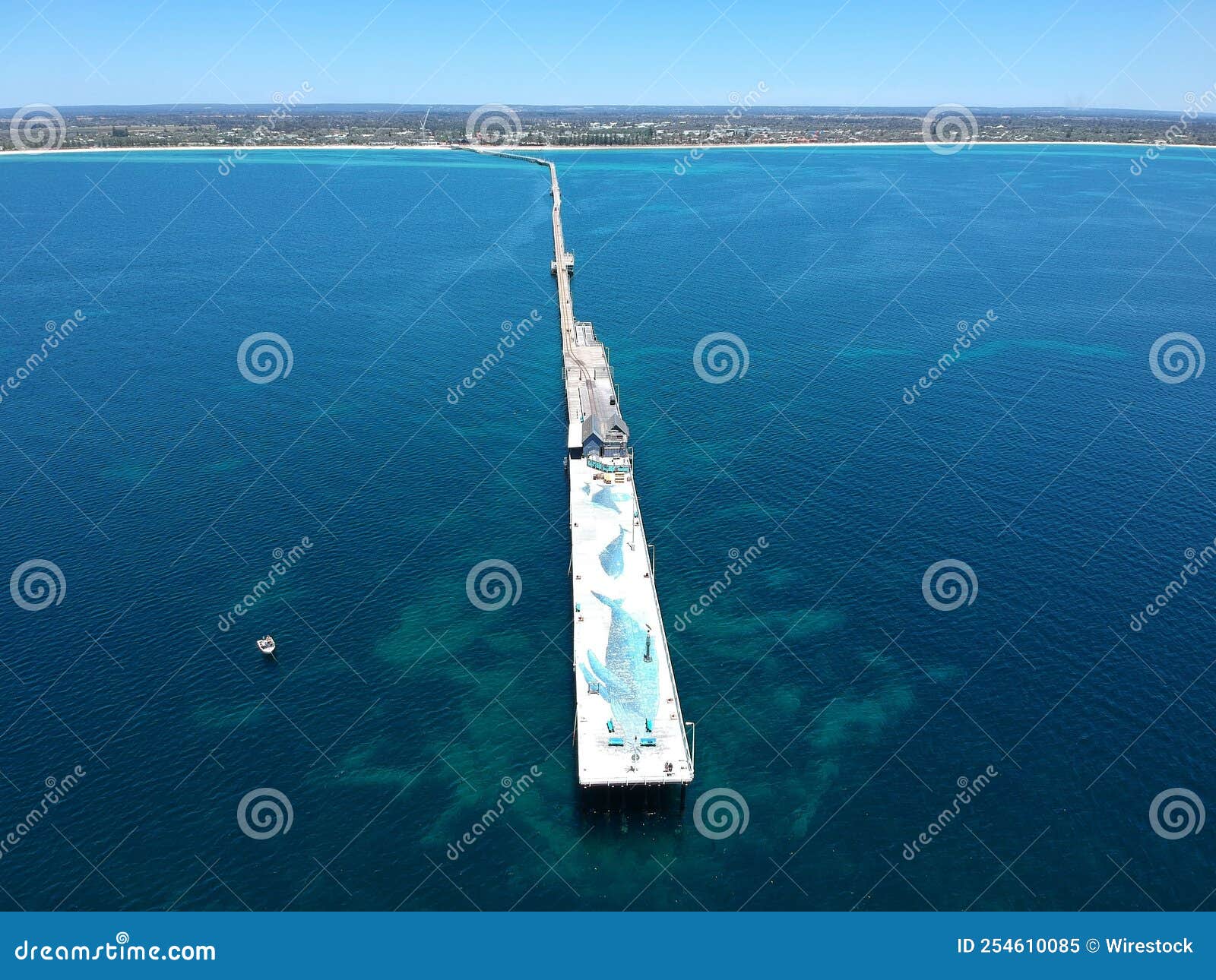 Bird S Eye View Shot of Busselton Jetty Stock Image - Image of coast ...