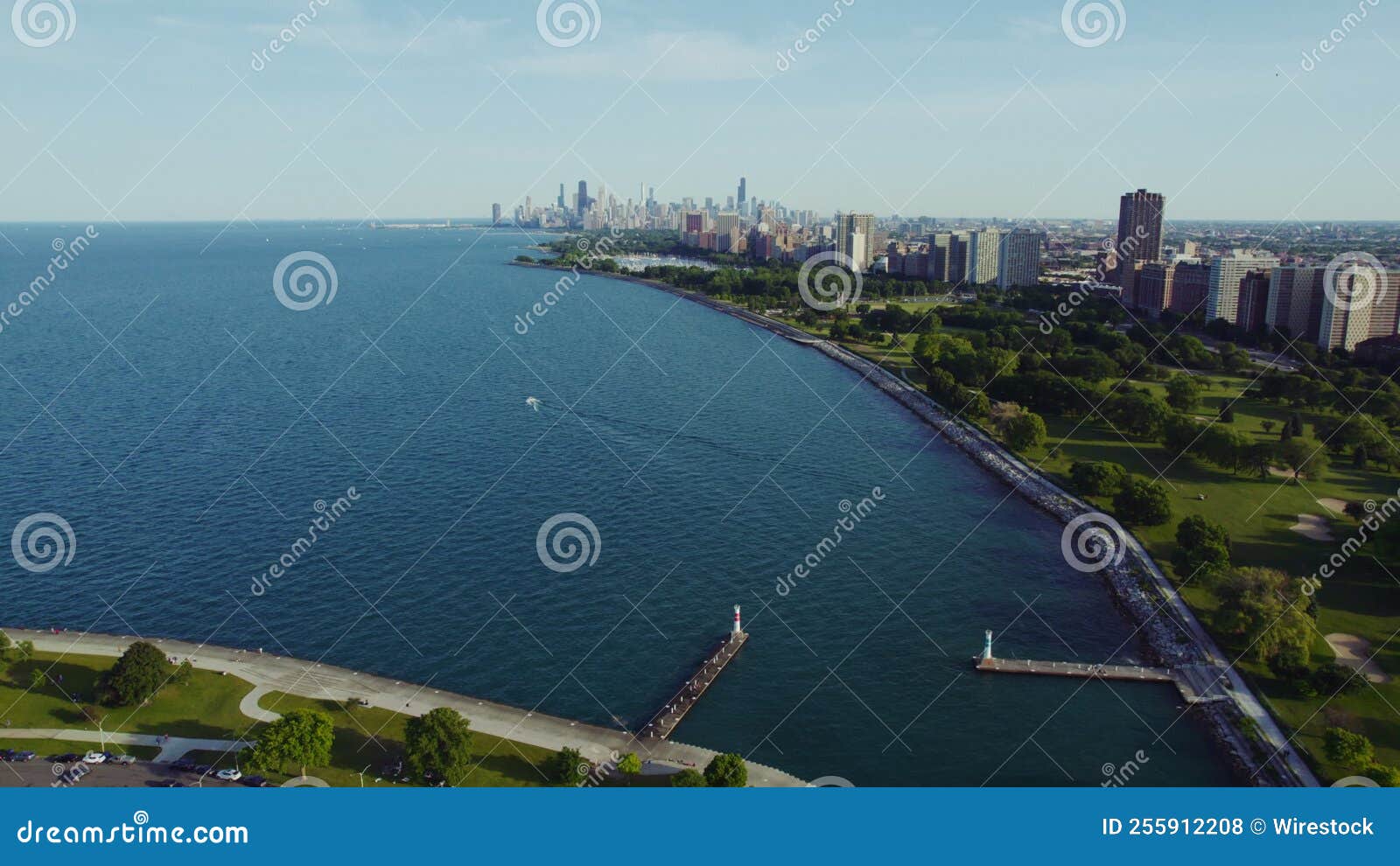 Bird S Eye View of the Skyline of Chicago City Stock Footage - Video of ...