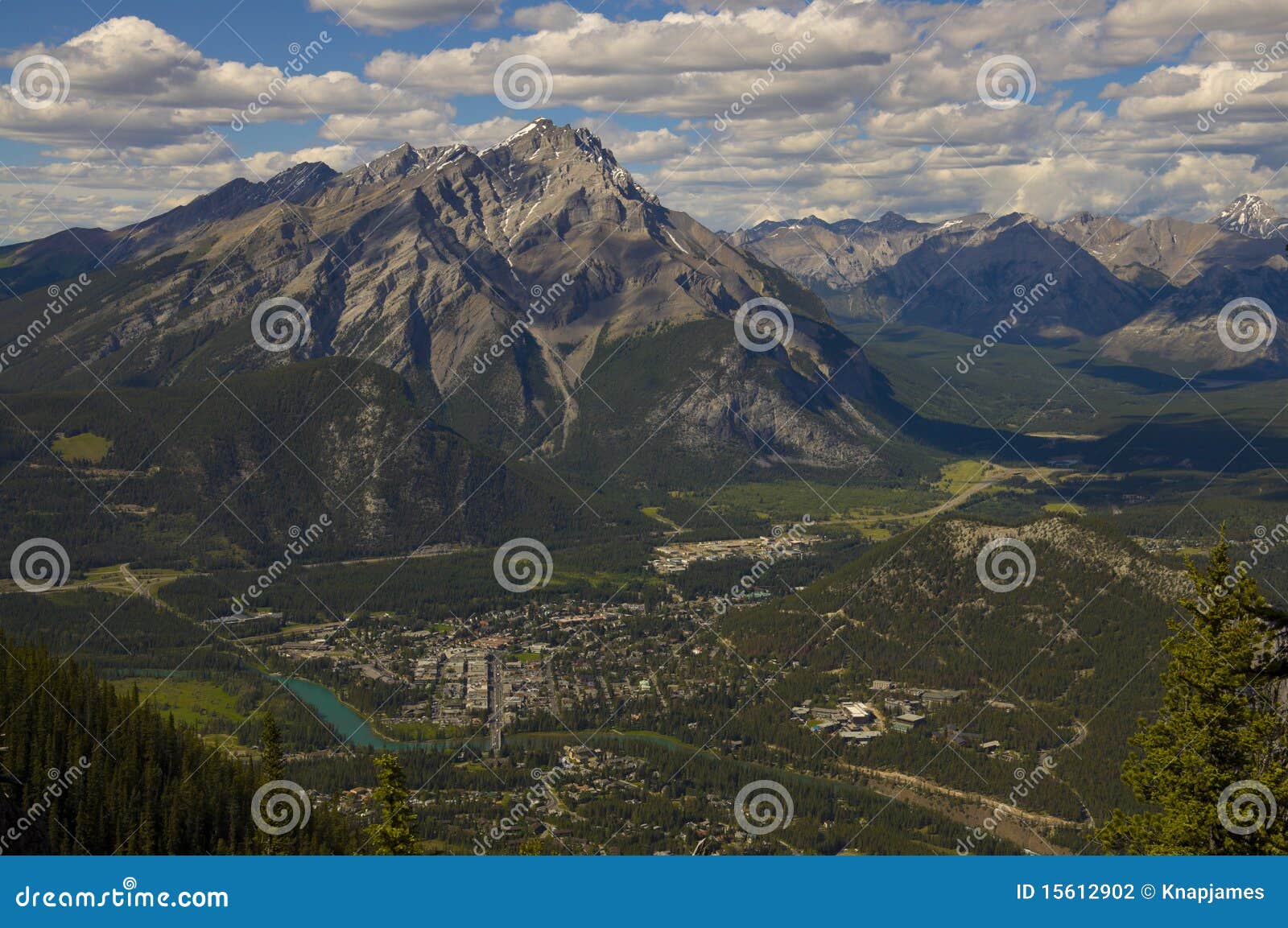 Bird S Eye View, Town of Banff Stock Photo - Image of frontier, forest ...