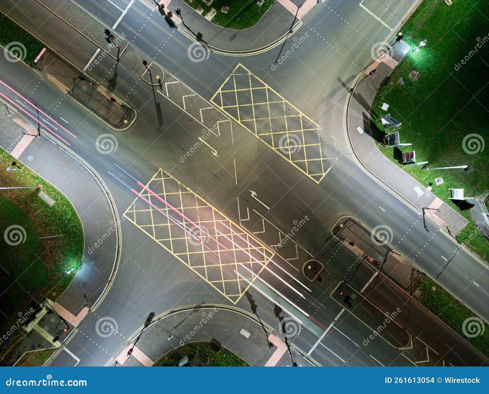 Bird S Eye View of Traffic on a Glowing Crossroad at Night Stock Photo ... Bird S Eye View of Traffic on a Glowing Crossroad at Night Stock Photo ...