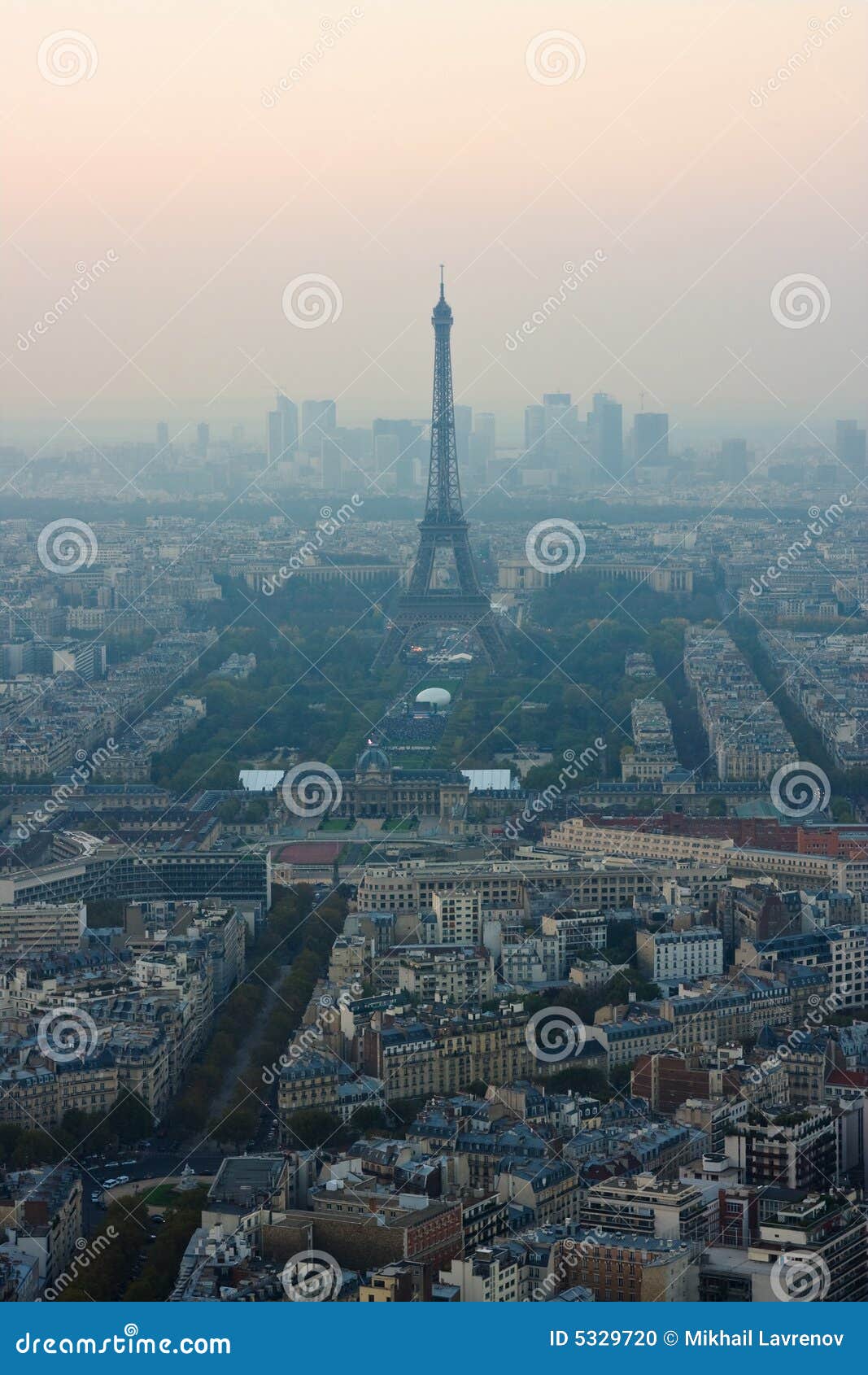 Bird S Eye View on View on Paris Stock Photo - Image of sunset ...