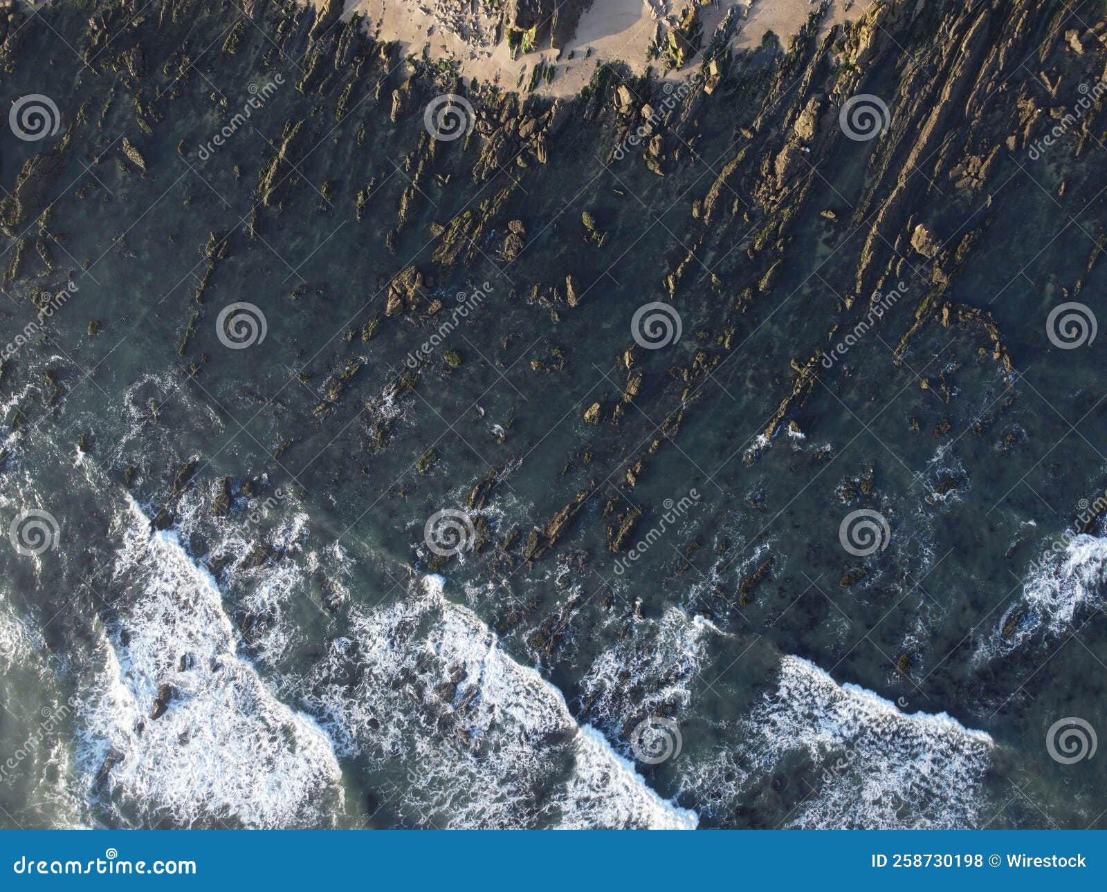 Bird S Eye View of Waves and the Beach Stock Photo - Image of shore ...
