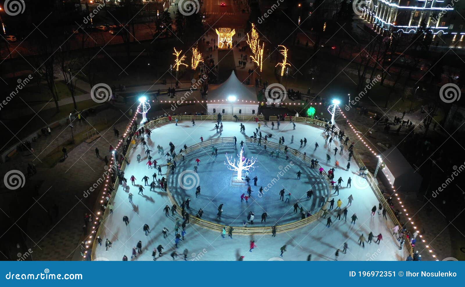 Bird`s Eye View of the Winter Ice Rink Stock Video - Video of athlete ...