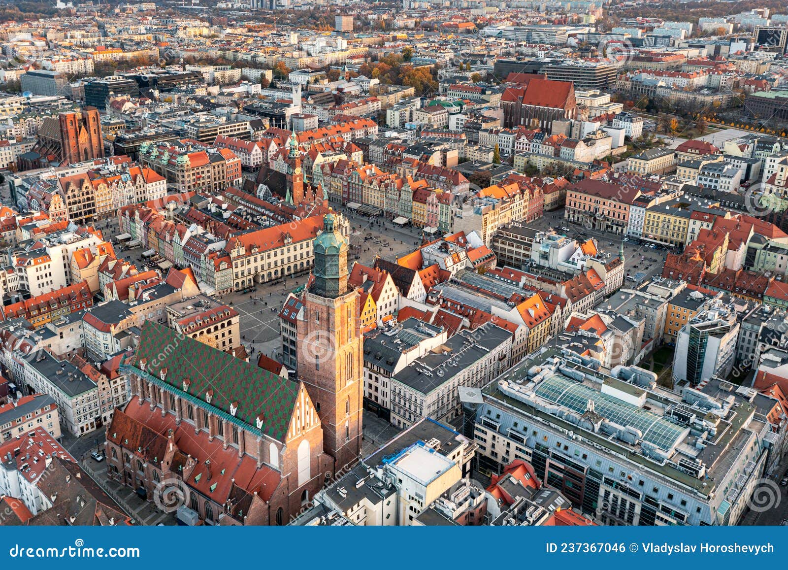 Bird`s Eye View of Wroclaw during the Day. Poland Stock Photo - Image ...