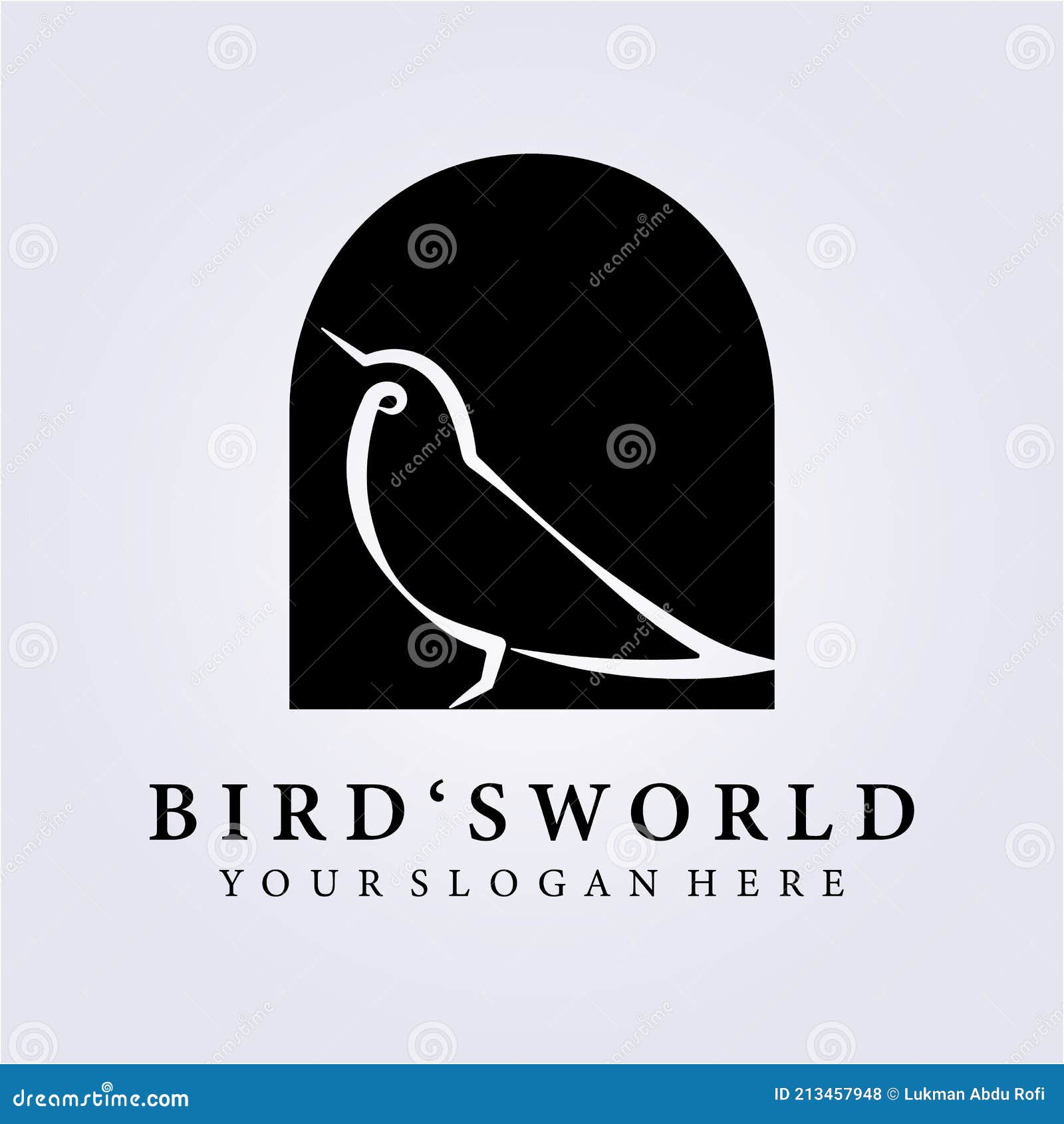 Bird , Bird`s World Logo Vector Illustration Design , Mini Simple Line ...
