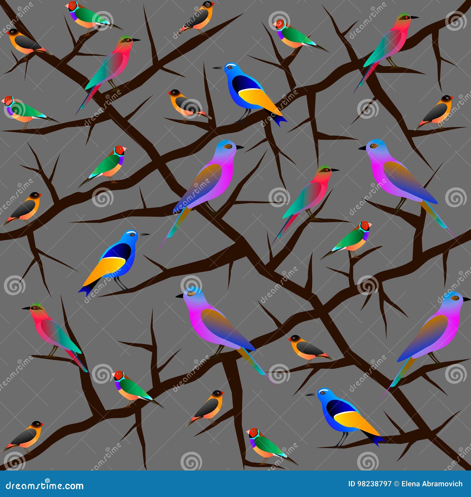 Bird seamless pattern stock vector. Illustration of birds - 98238797