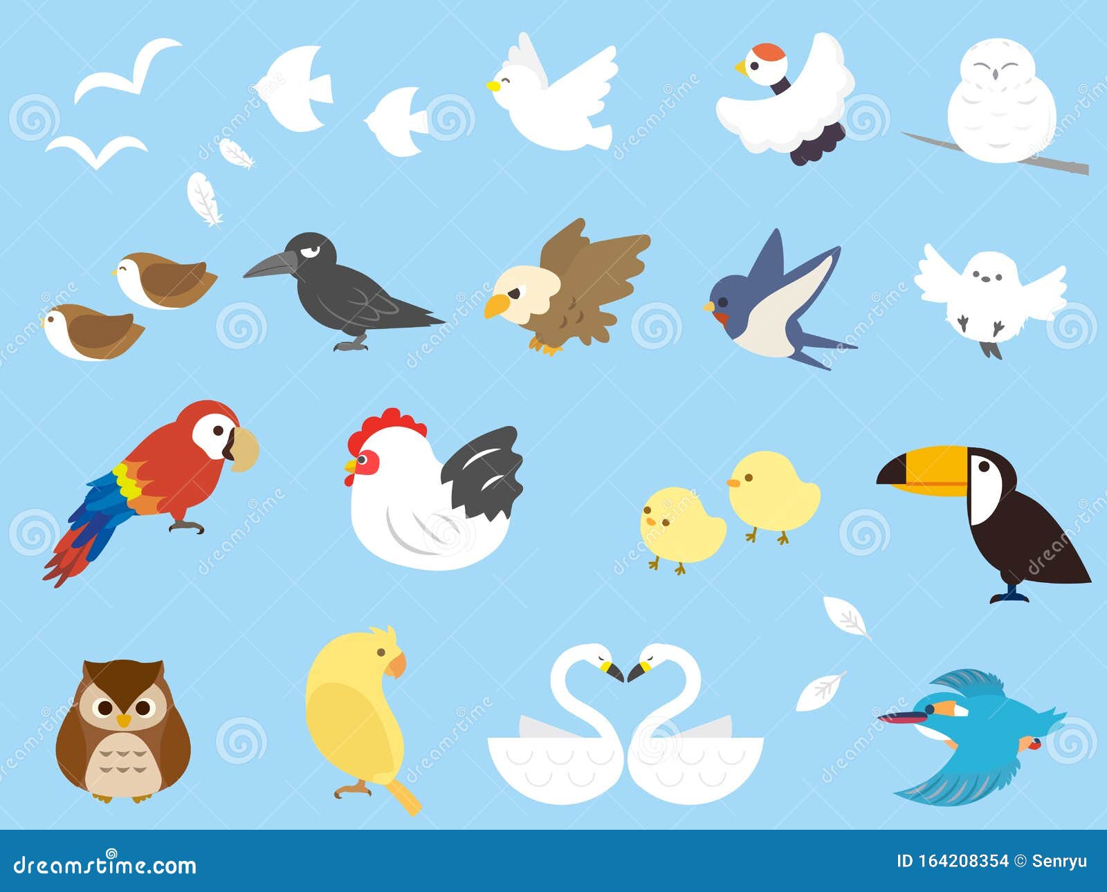 Bird set2 stock vector. Illustration of collection, wildlife - 164208354