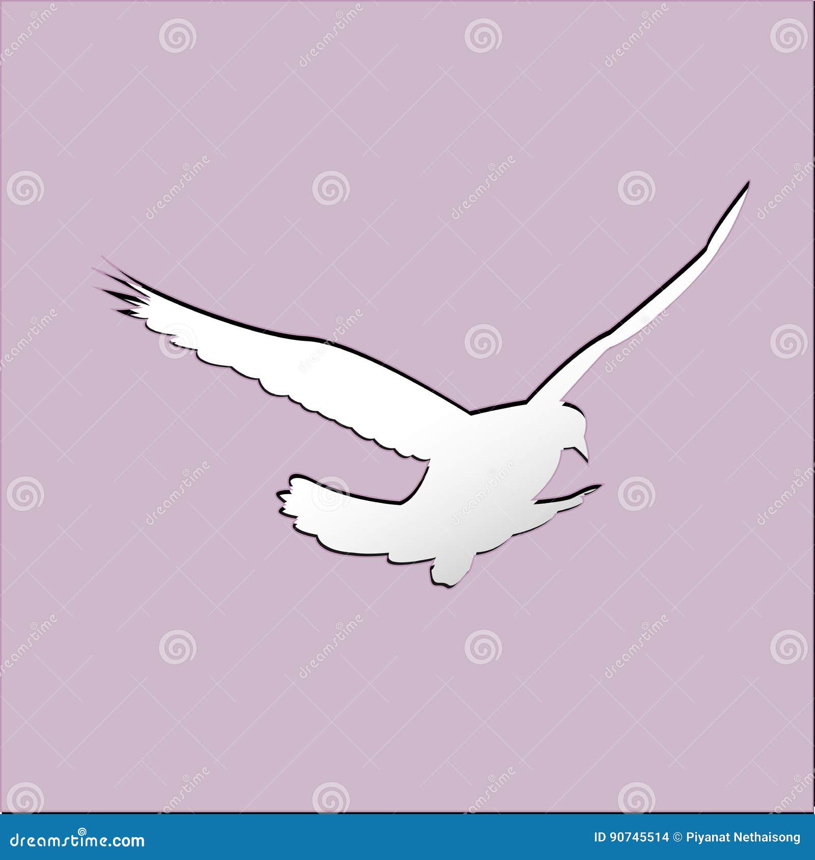 Bird Shape Flying with Paper Cutout. Stock Vector - Illustration of ...
