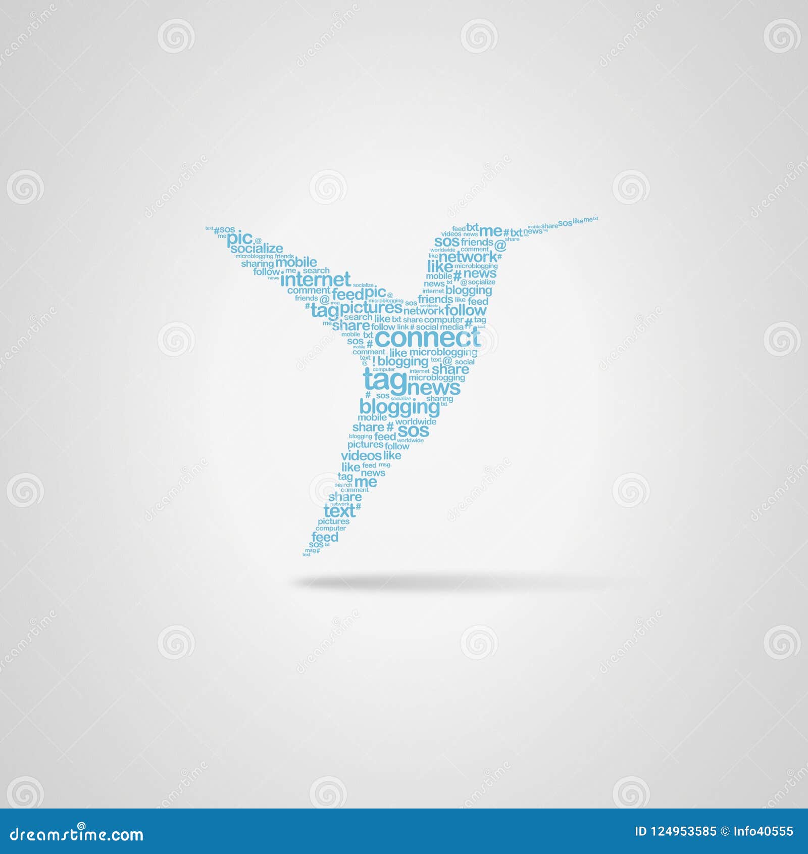 Bird shape word cloud stock illustration. Illustration of sharing ...