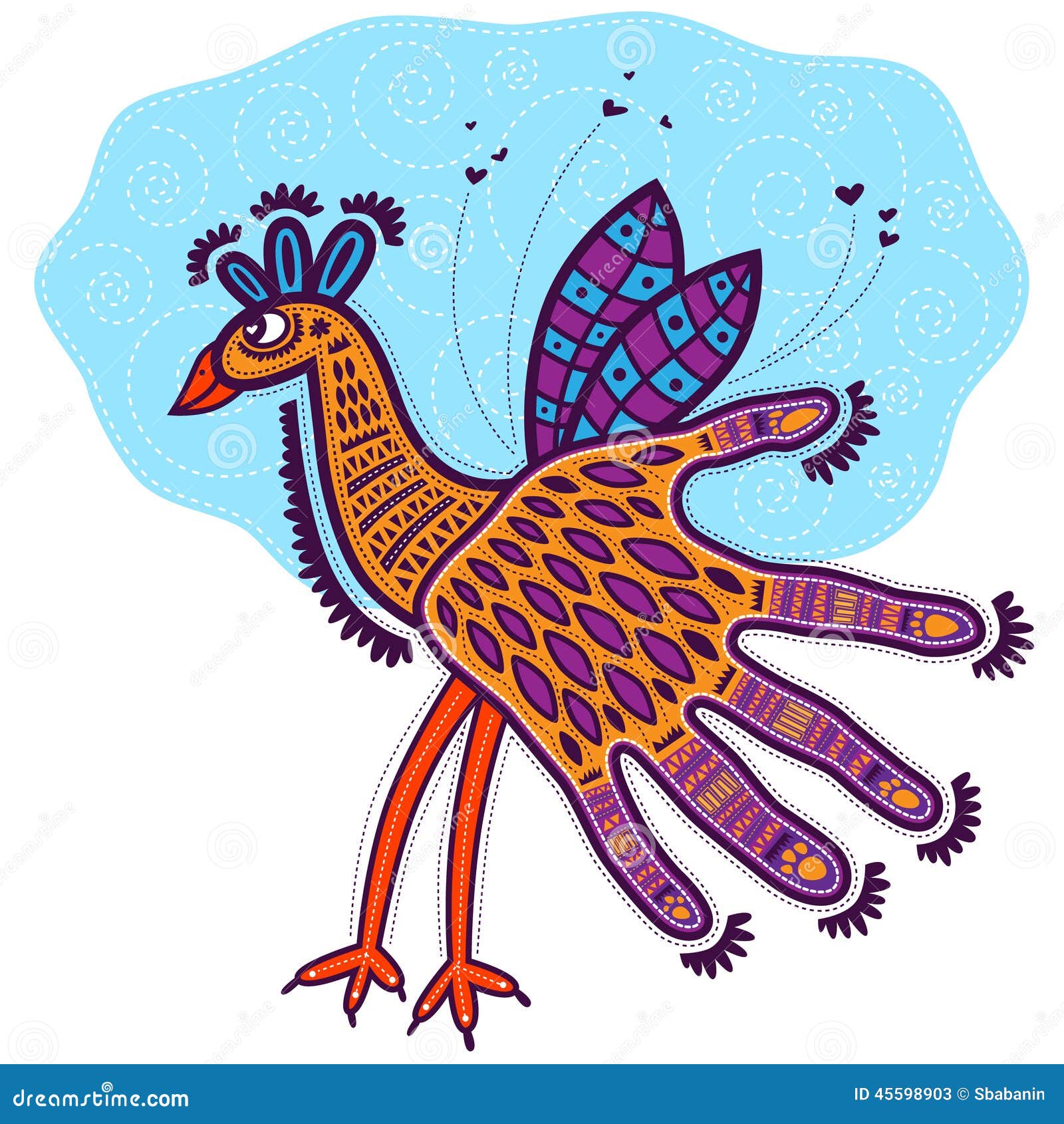 Bird shaped a hand stock vector. Illustration of form - 45598903