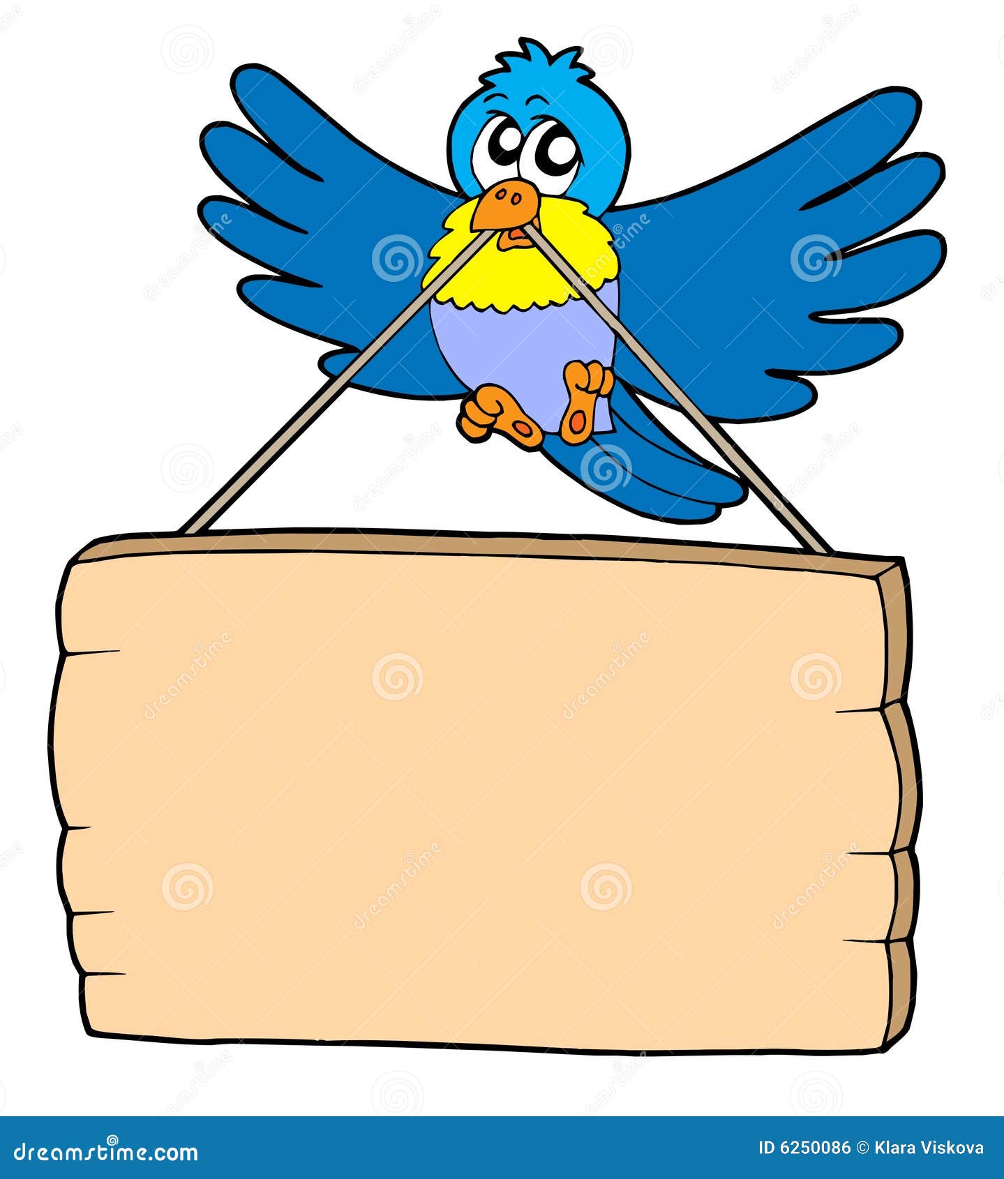 Bird with sign stock vector. Illustration of bird, bulletin - 6250086