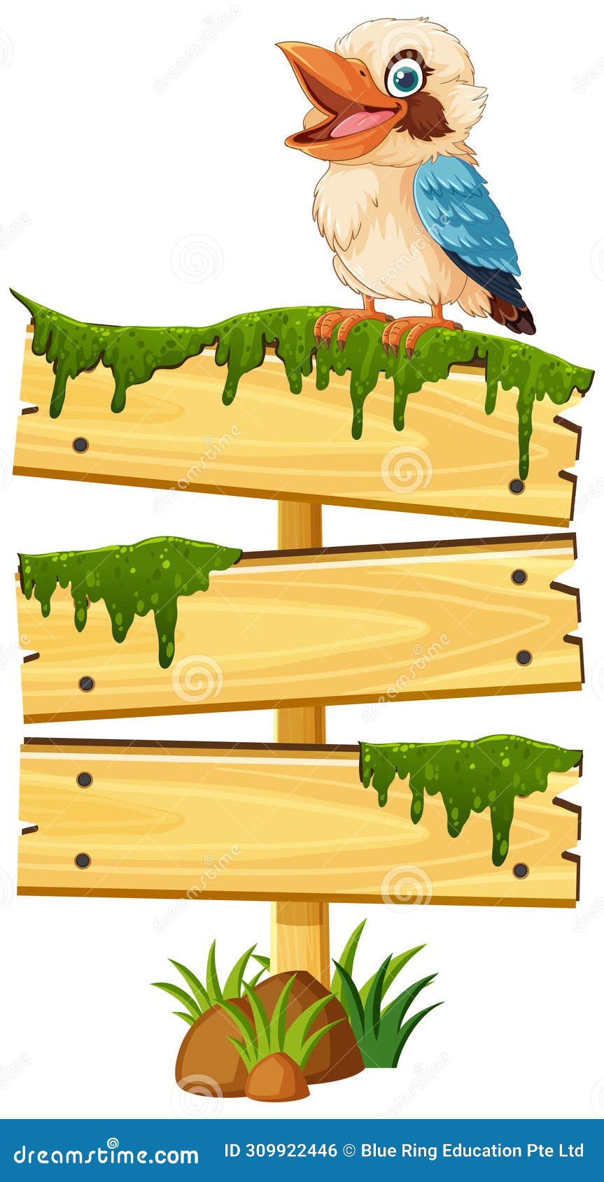 A bird on signboards stock vector. Illustration of colorful - 309922446