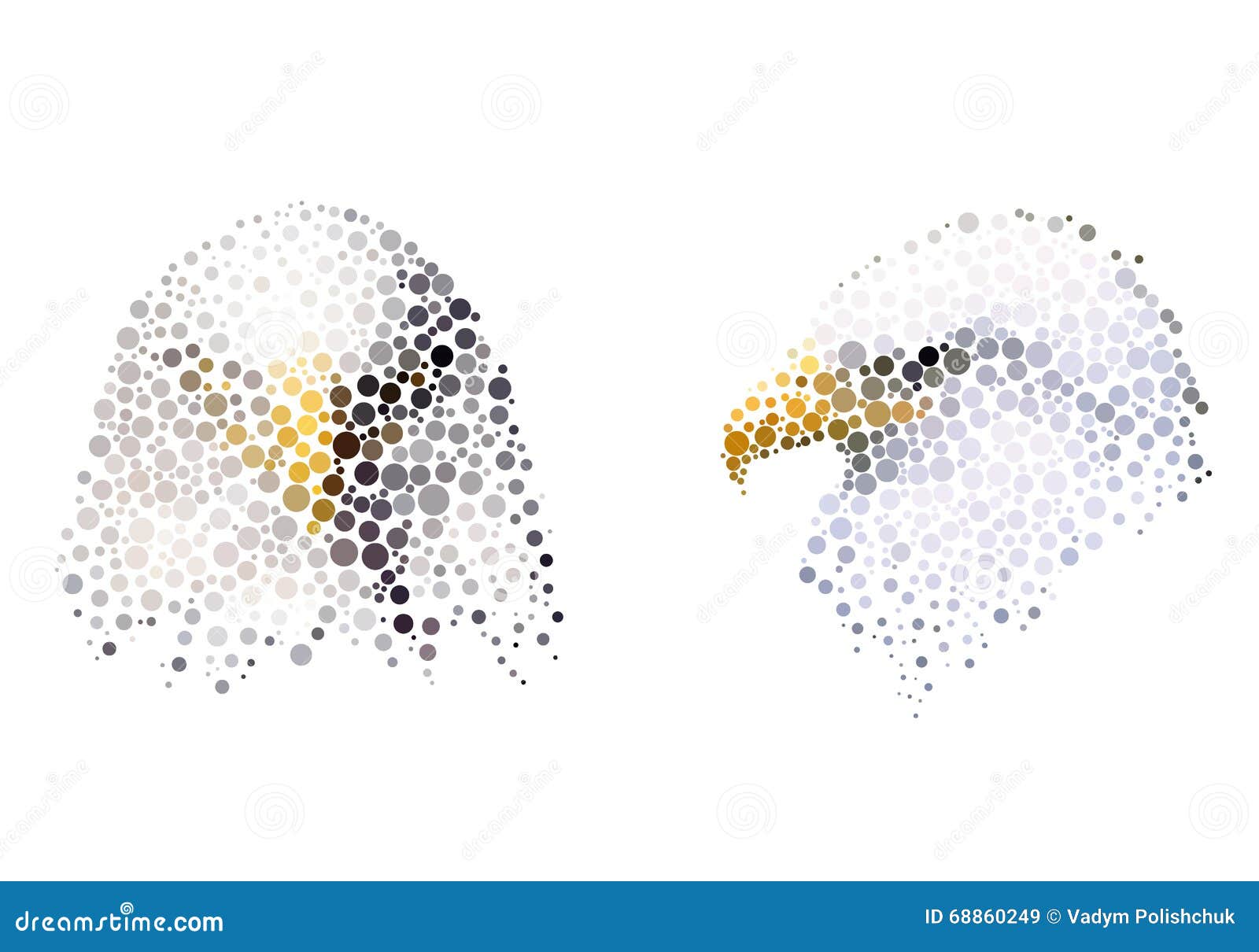 Bird Silhouette Consisting of Circle. Stock Vector - Illustration of ...