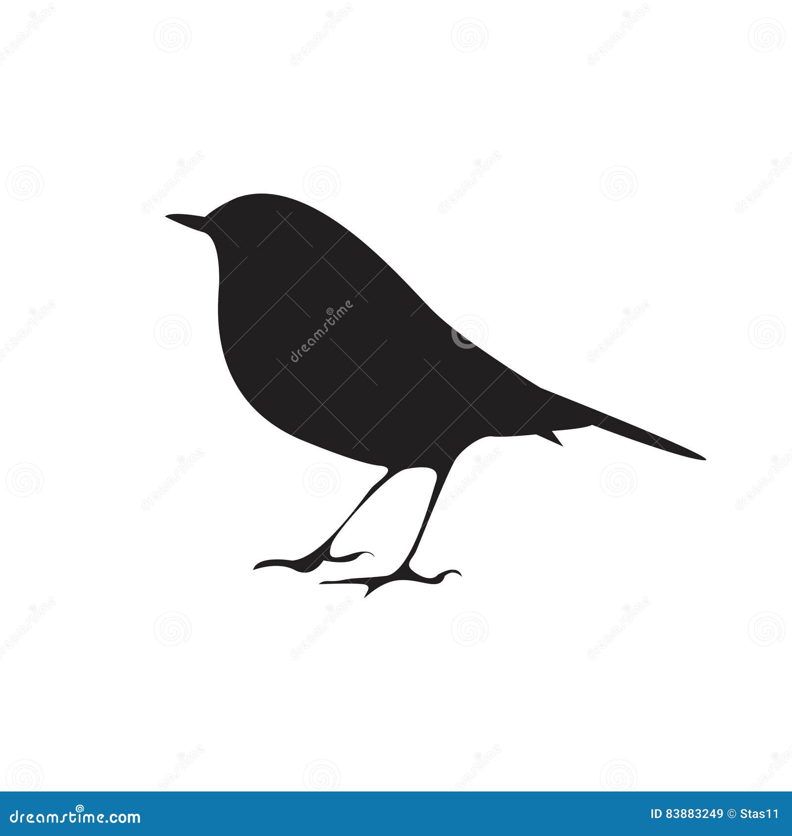Bird Silhouette Sitting on the Branch. Vector Symbol Stock Vector ...